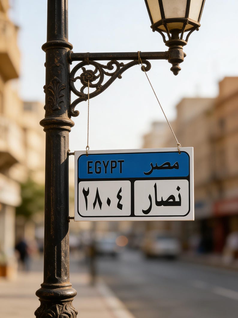 Custom Egypt License Plate Wall Decor | Personalized Arabic Street Sign ...