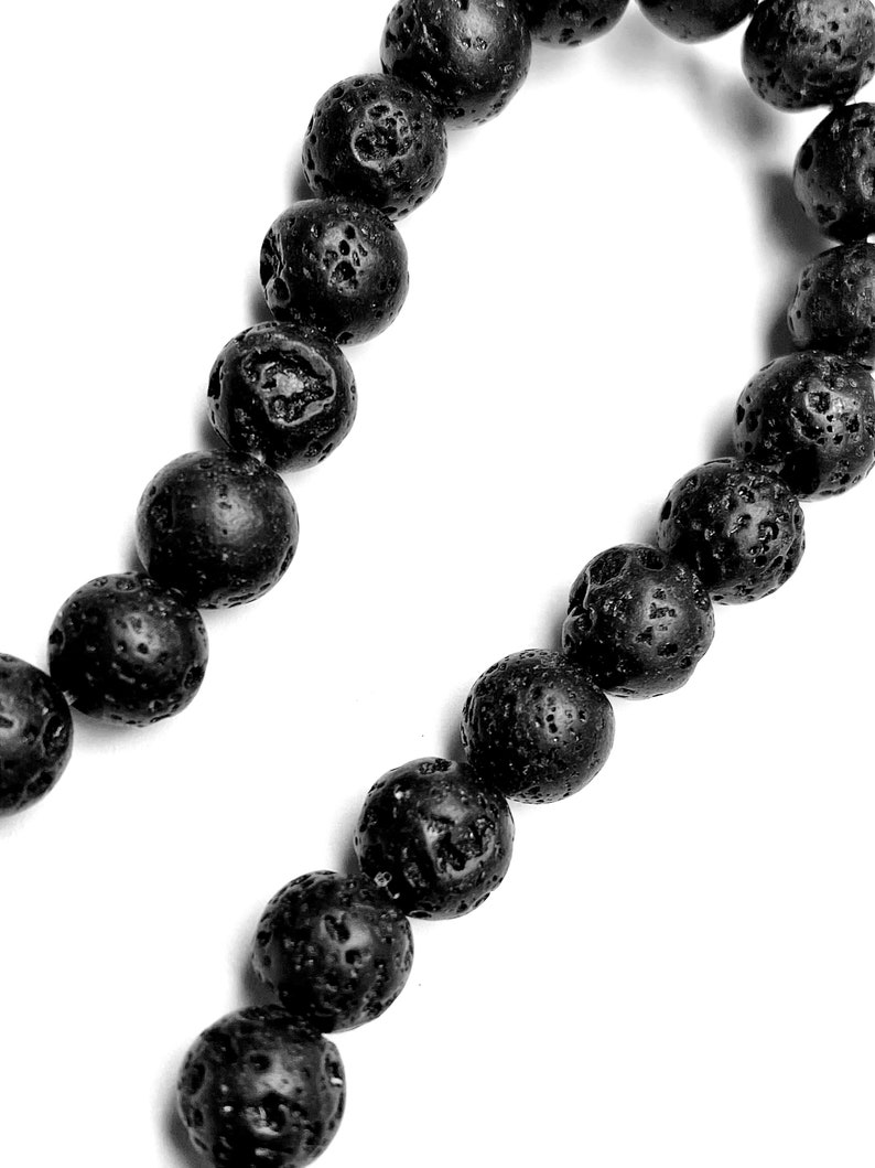 Natural Black Volcanic Lava Stone Round Beads 6MM Perfect to - Etsy