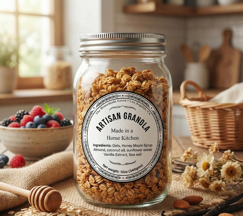 Cottage Food Labels Bundle, Kitchen Labels Printable Rustic Jar ...