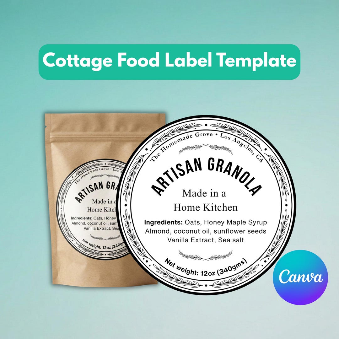 Cottage Food Label Template | DIY Bakery Stickers Printable | Editable ...