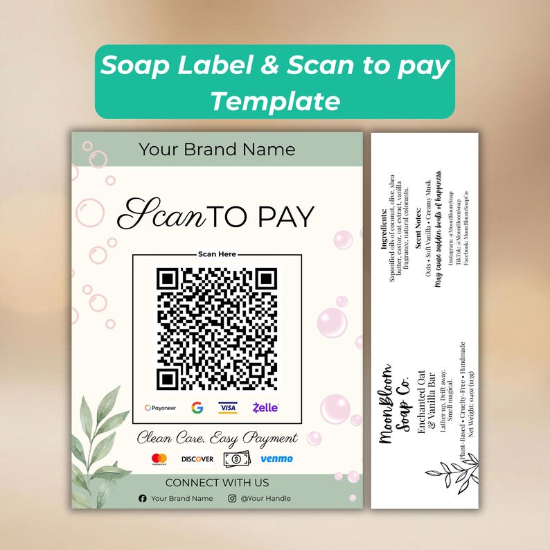 Printable Soap Label Canva Template | Custom Soap Labels Design | Scan ...