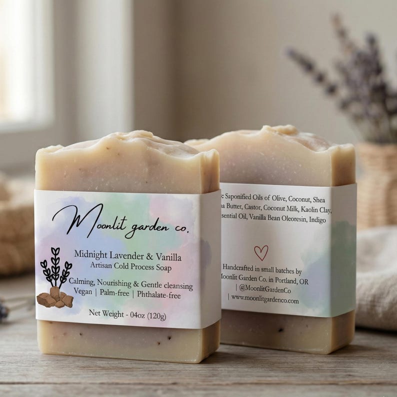 Homemade Soap Label Template | Editable Canva Soap Wrap | Cottage ...