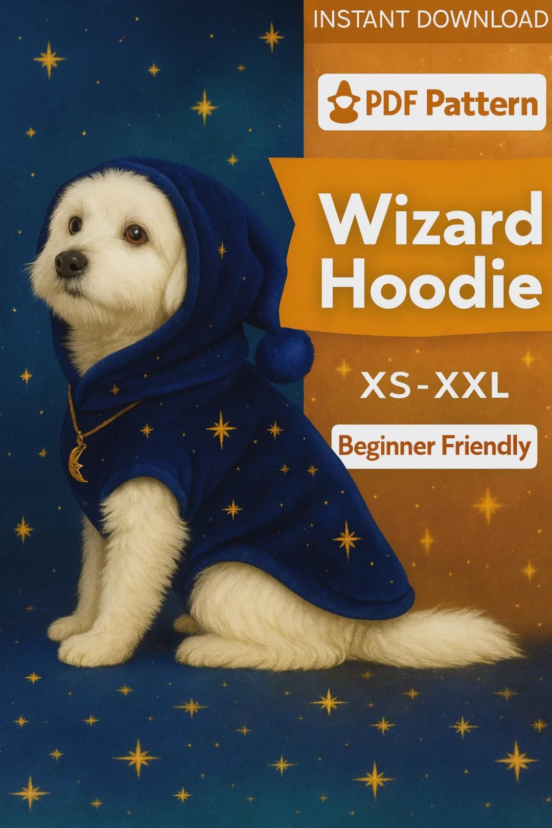 Wizard Dog Hoodie PDF Pattern | Magical Pet Costume | Beginner Sewing ...