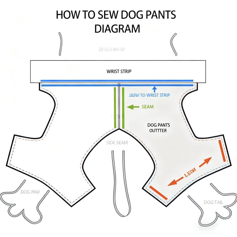 Dog Jeans Sewing Pattern: Suitable for Small to Large Pets (PDF Pattern ...