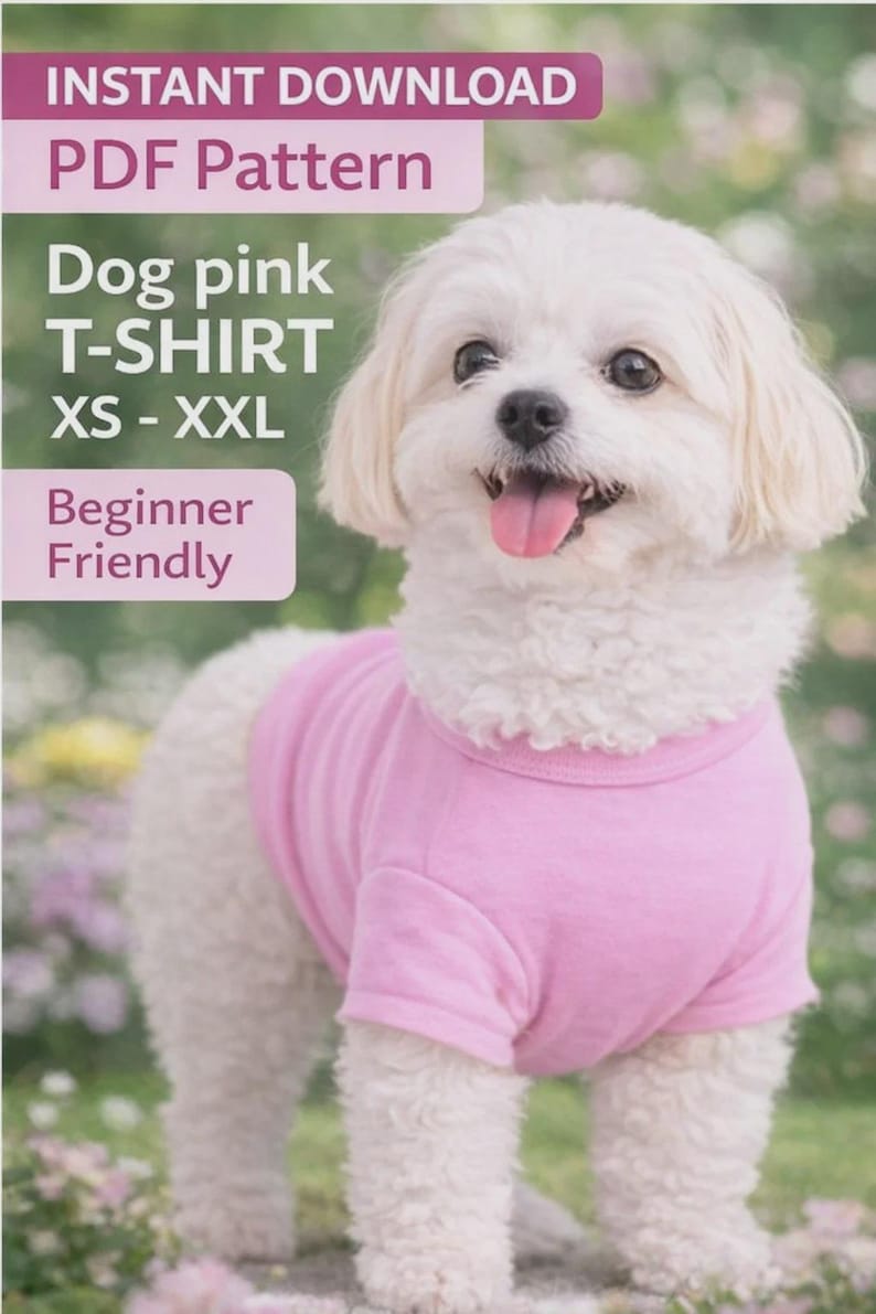Beginner Dog T-shirt Sewing Pattern | XS-XXL (PDF Download) - Etsy