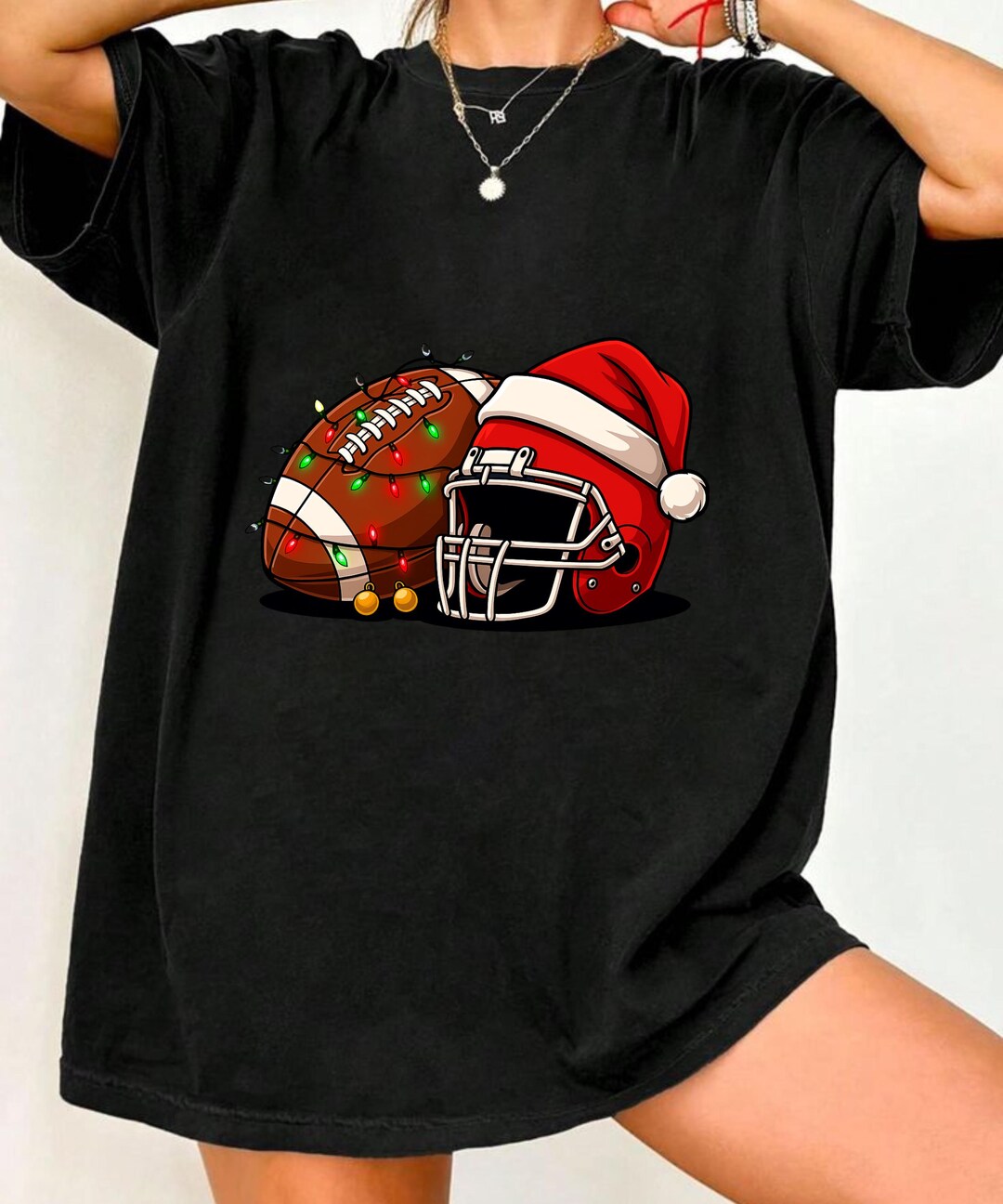 Football Christmas PNG, Festive Holiday Sports Art, Santa Hat Football ...