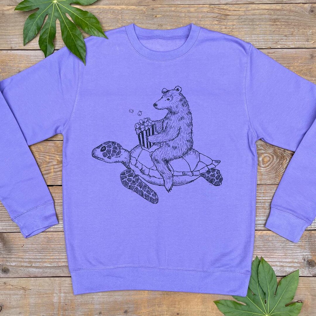 Bear and Turtle Jumper, Cool Bear Jumper, Turtle Sweater, Mens Gift ...