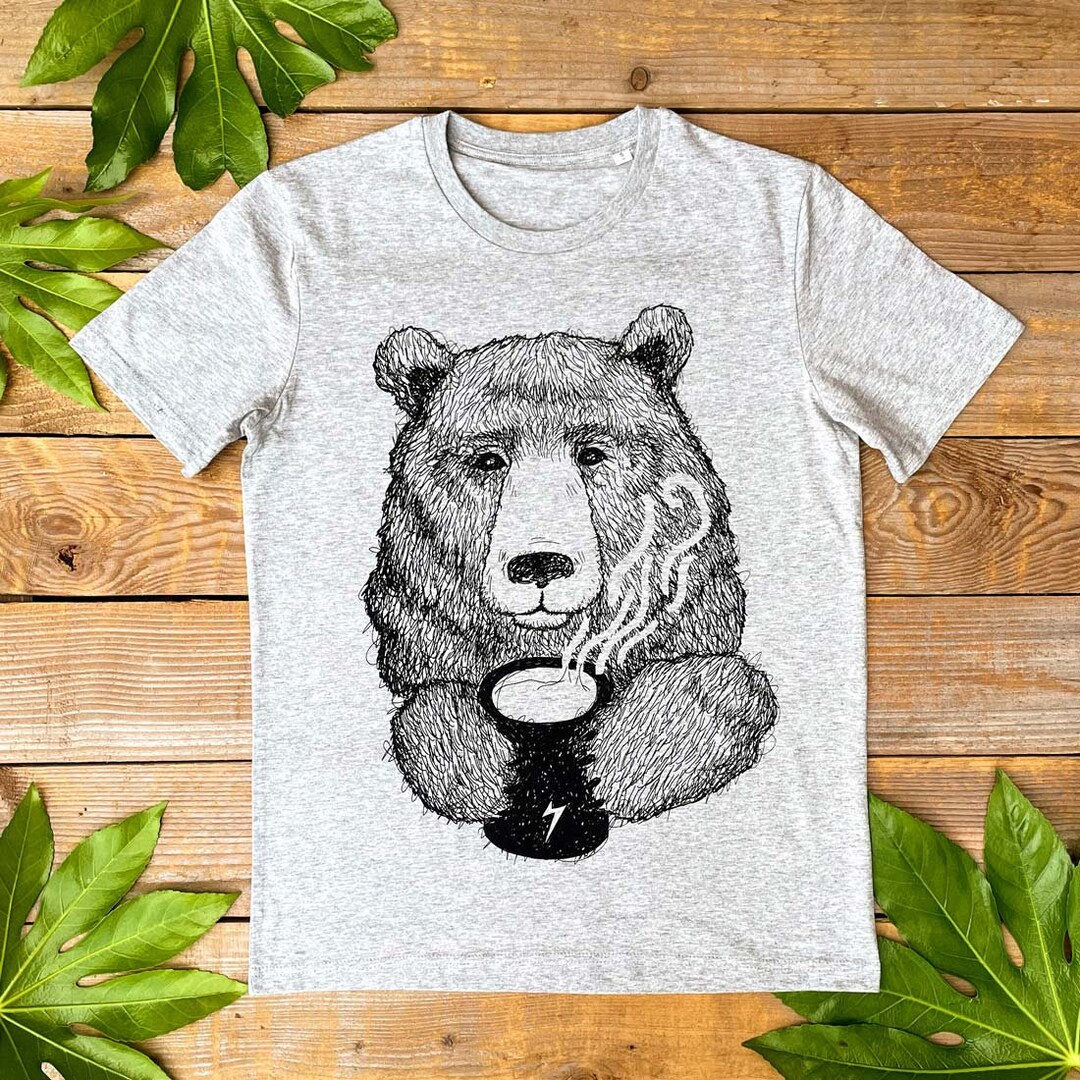 Cuppa Bear T-shirt, Cool Bear Tee, Coffee Lover, Graphic - Etsy