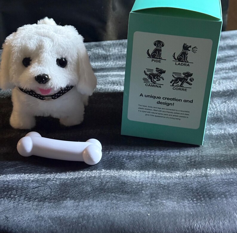 White Maltese Robotic Puppy Toy, Interactive Plush Pet or Yorkie - Etsy