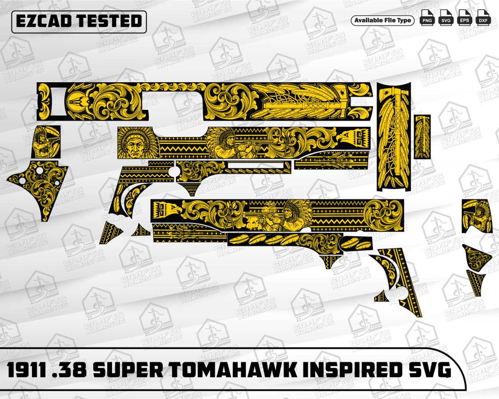 Colt1911 .38 Super Tomahawk Inspired Design Svg: Engrave Files ...