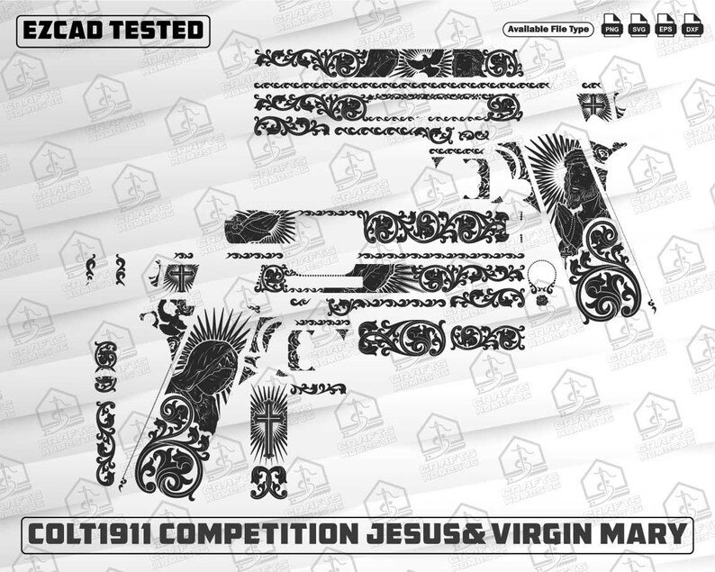 Colt 1911 Jesus & Virgin Mary Design: Laser Cut Files - Etsy