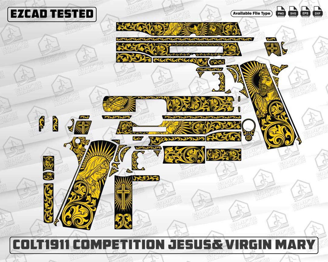 Colt 1911 Jesus & Virgin Mary Design: Laser Cut Files - Etsy