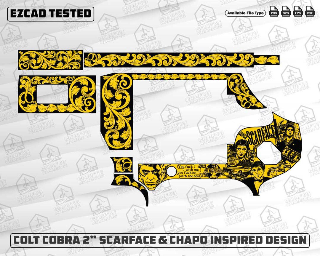 Scarface & Chapo Inspired Design SVG for Colt1911 Govt. Model: Laser ...