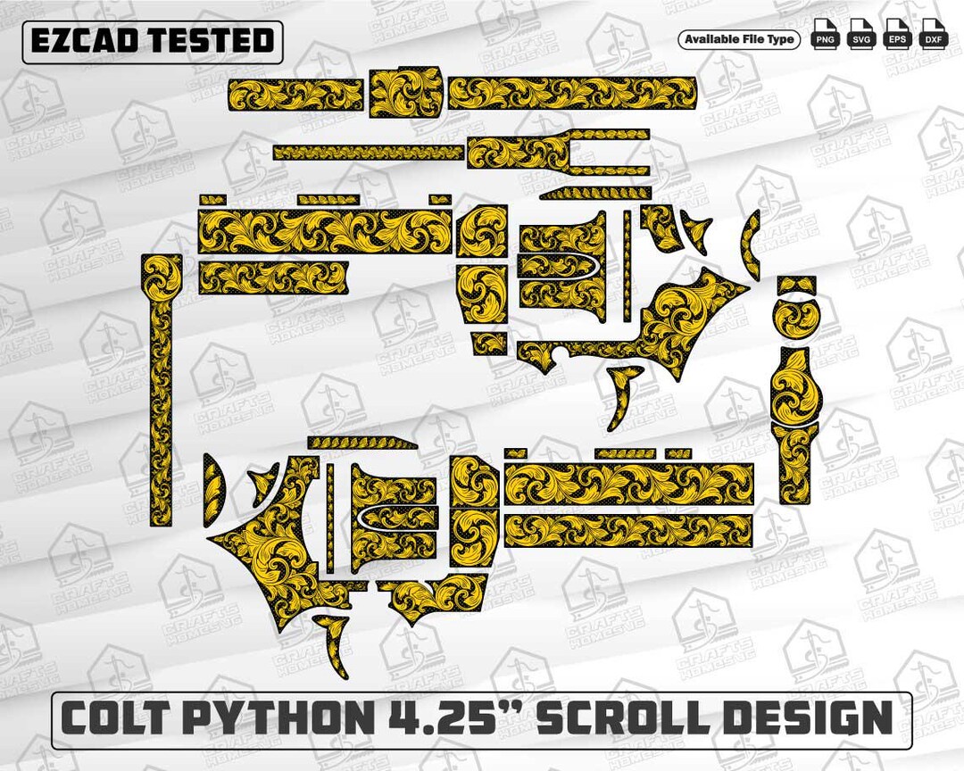 Colt Python 4.25 Inch Scroll Design SVG | Laser Cut File - Etsy
