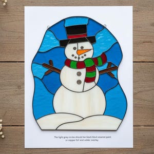 Snowman Stained Glass Pattern - Etsy