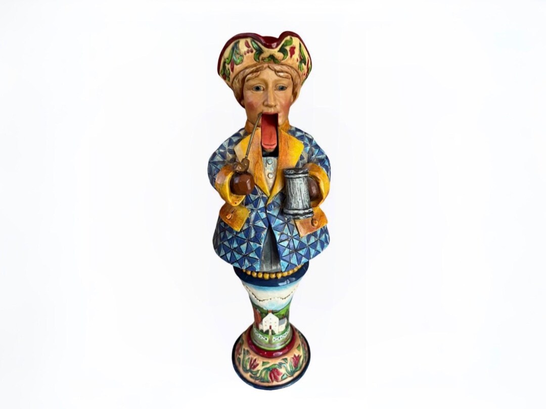 Vintage Hand-carved Mechanical Beer Drinker Figurine – Pull-handle ...