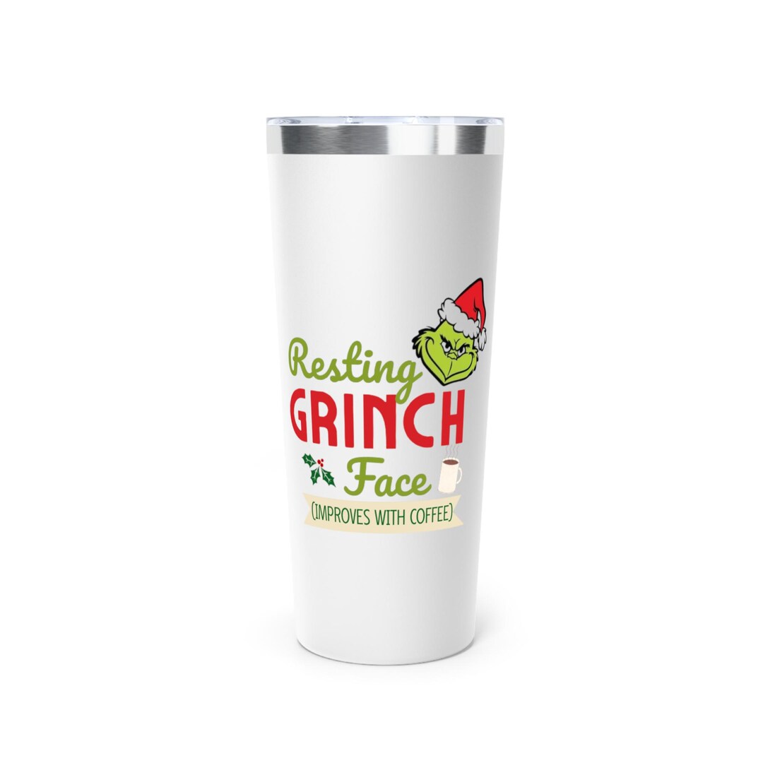 Resting Grinch Face Tumbler | 22oz Copper Insulated Coffee Cup - Etsy