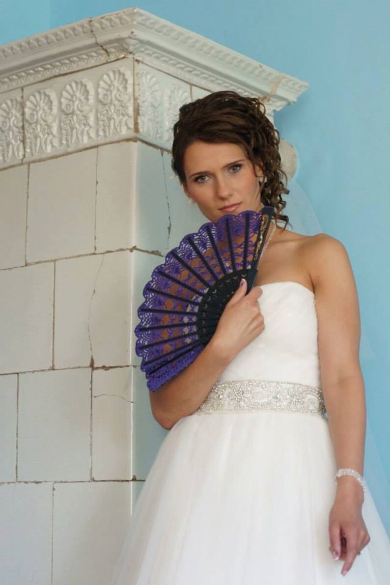 Lace Fan- Hand Held Fan- Handmade Lace Hand Fan- Folding Hand Fan ...