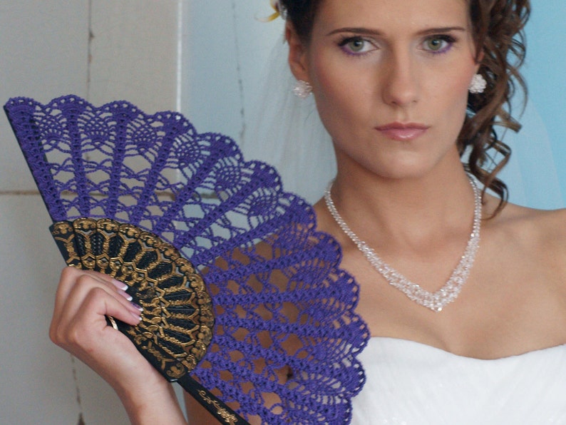 Lace Fan- Hand Held Fan- Handmade Lace Hand Fan- Folding Hand Fan ...