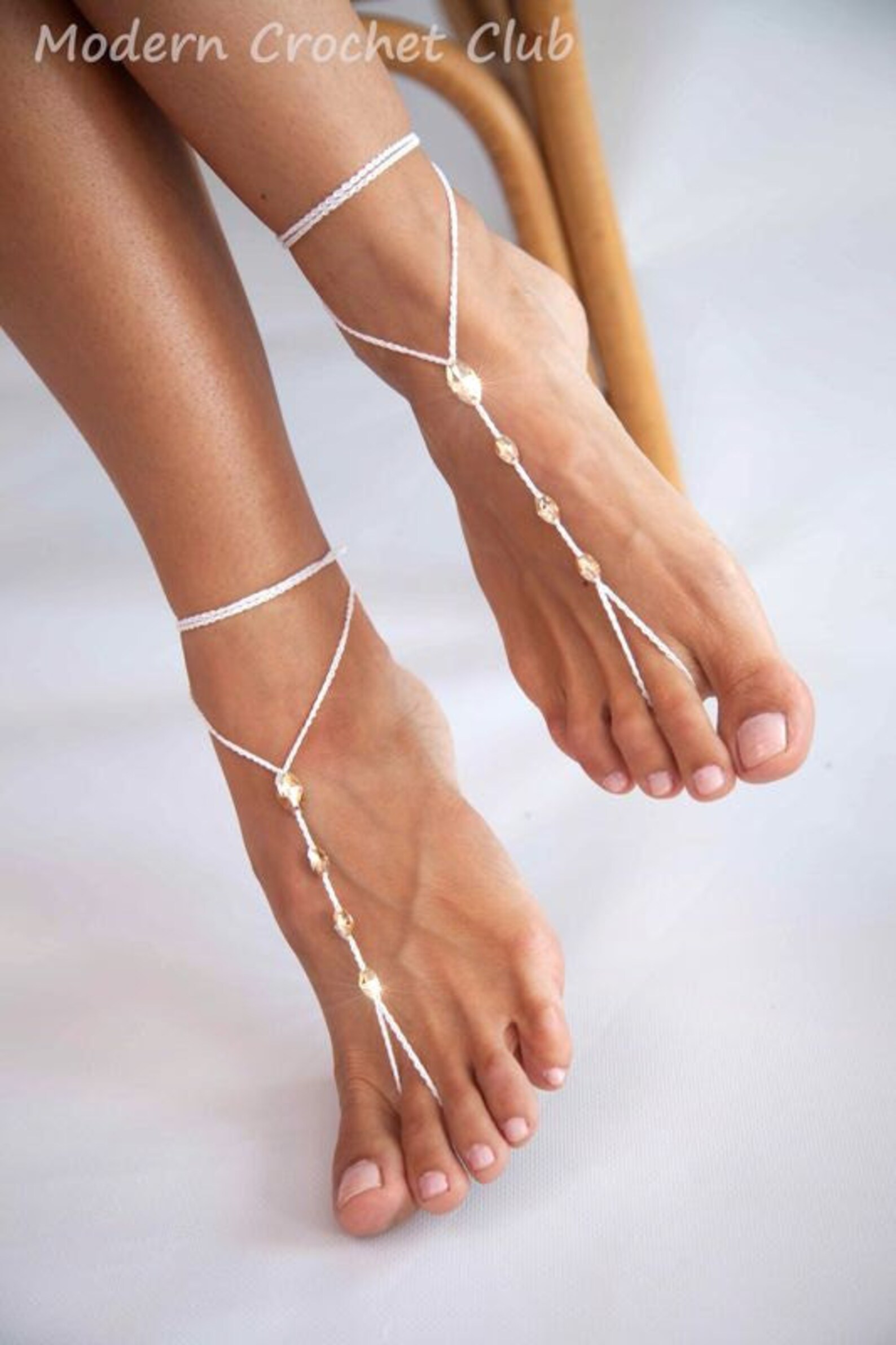 Gold Crystal Barefoot Sandals Foot Jewelry Footless Sandals - Etsy
