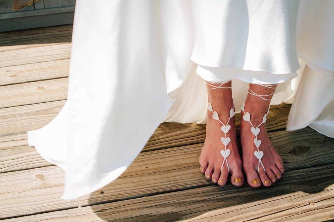 Boho Foot Jewelry, Beach Wedding Barefoot Sandals, Footless Sandles ...