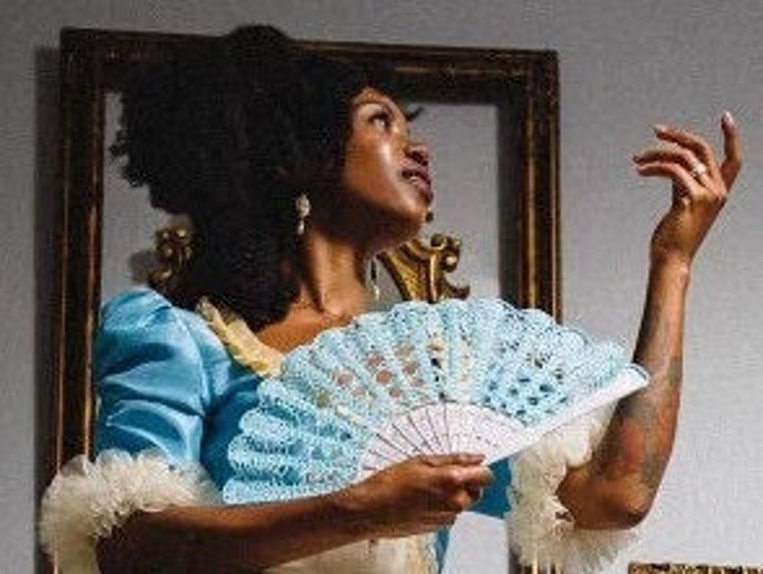 Blue Lace Hand Fan, Regency Era Hand Held Fan, British Regency Bridal ...