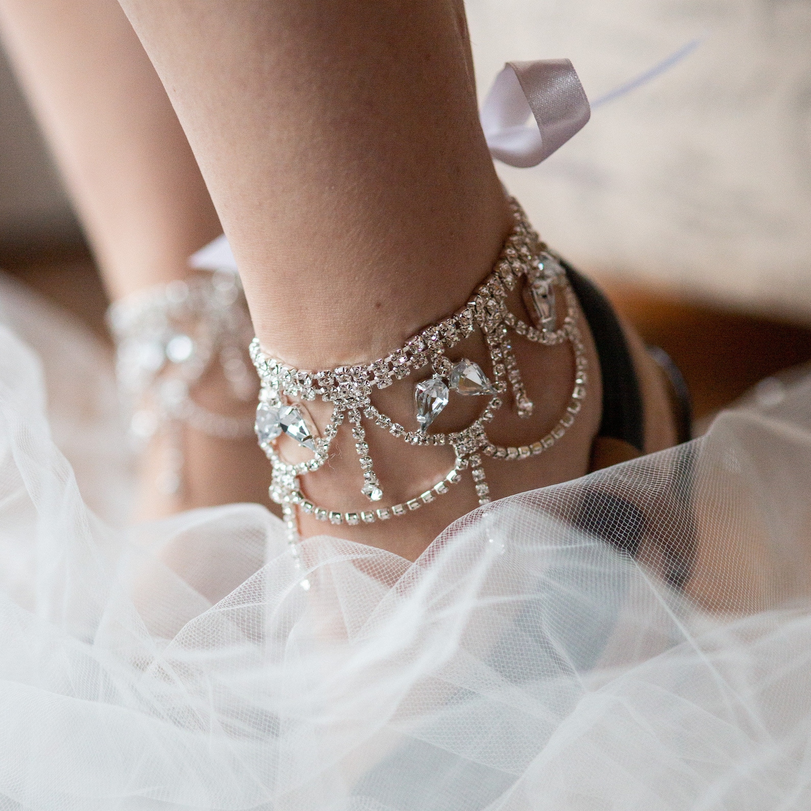 Crystal Anklet Foot Jewelry, Bridal Ankle Bracelet, Beach Wedding Foot ...