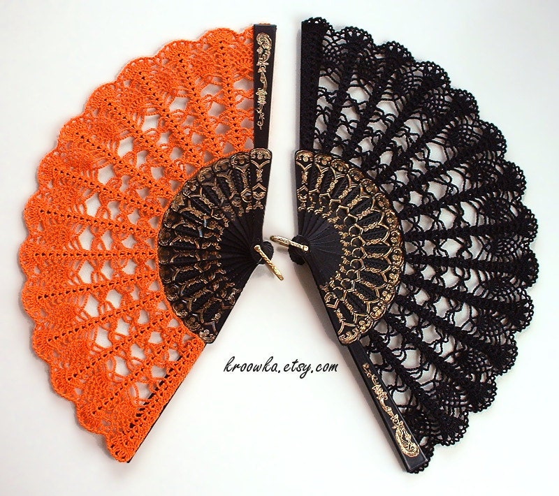 Costume Hand Fan Halloween Costume Handmade Lace Hand Fan | Etsy
