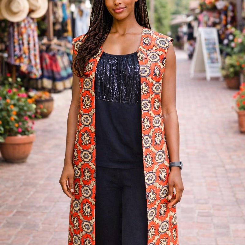 African Print Vest - Etsy