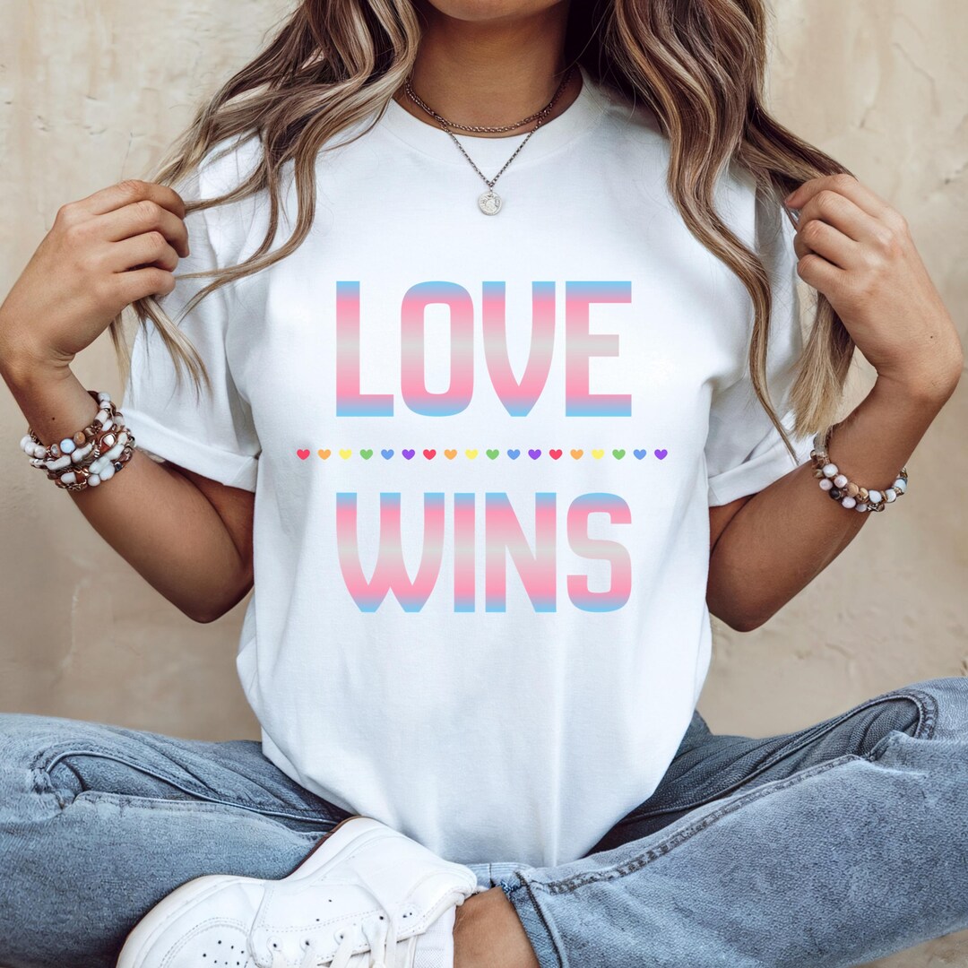 Love Wins Transgender Pride Unisex Short Sleeve Shirt, LGBTQ+ Apparel ...