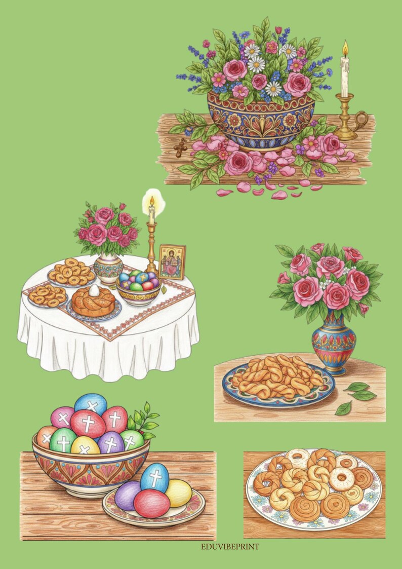 Greek Orthodox Easter Clipart – Watercolor Pascha Elements, PNG ...