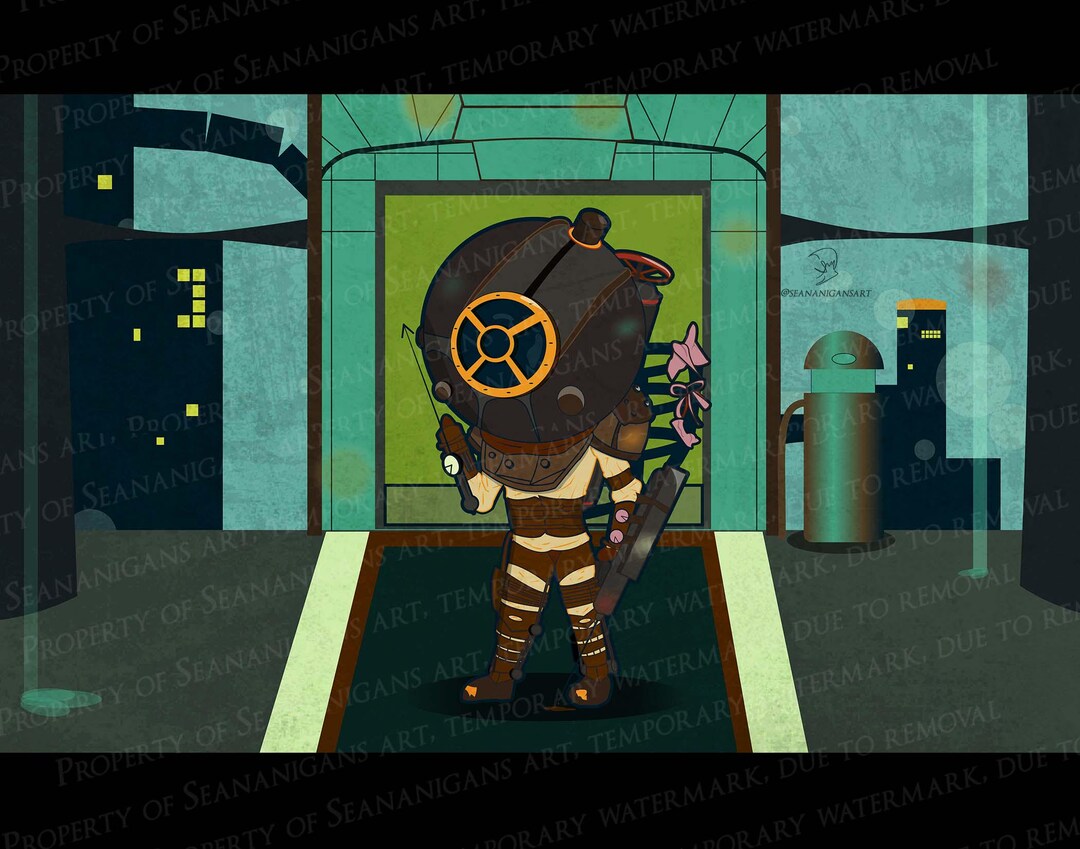 Bioshock Big Sister Chibi Art Print - Etsy