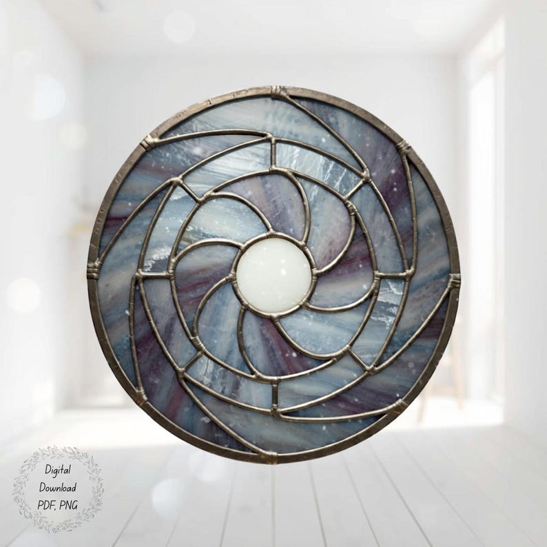 Stained Glass Swirl Pattern PDF | Spiral Suncatcher Template | Beginner ...