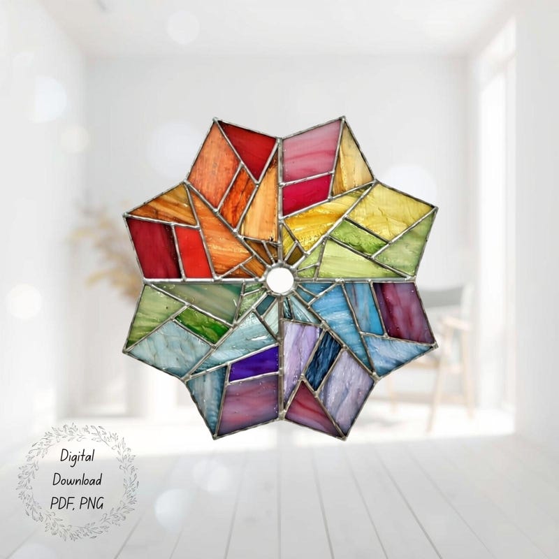 Stained Glass Pinwheel Pattern - Etsy