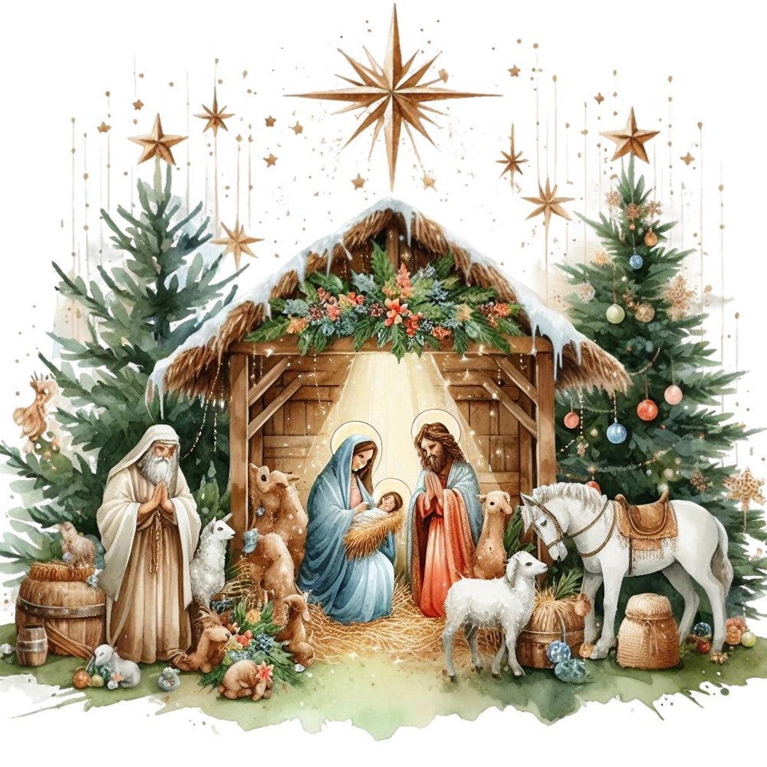 Detailed Christmas Nativity Scene Fabric Panel 11 - Etsy