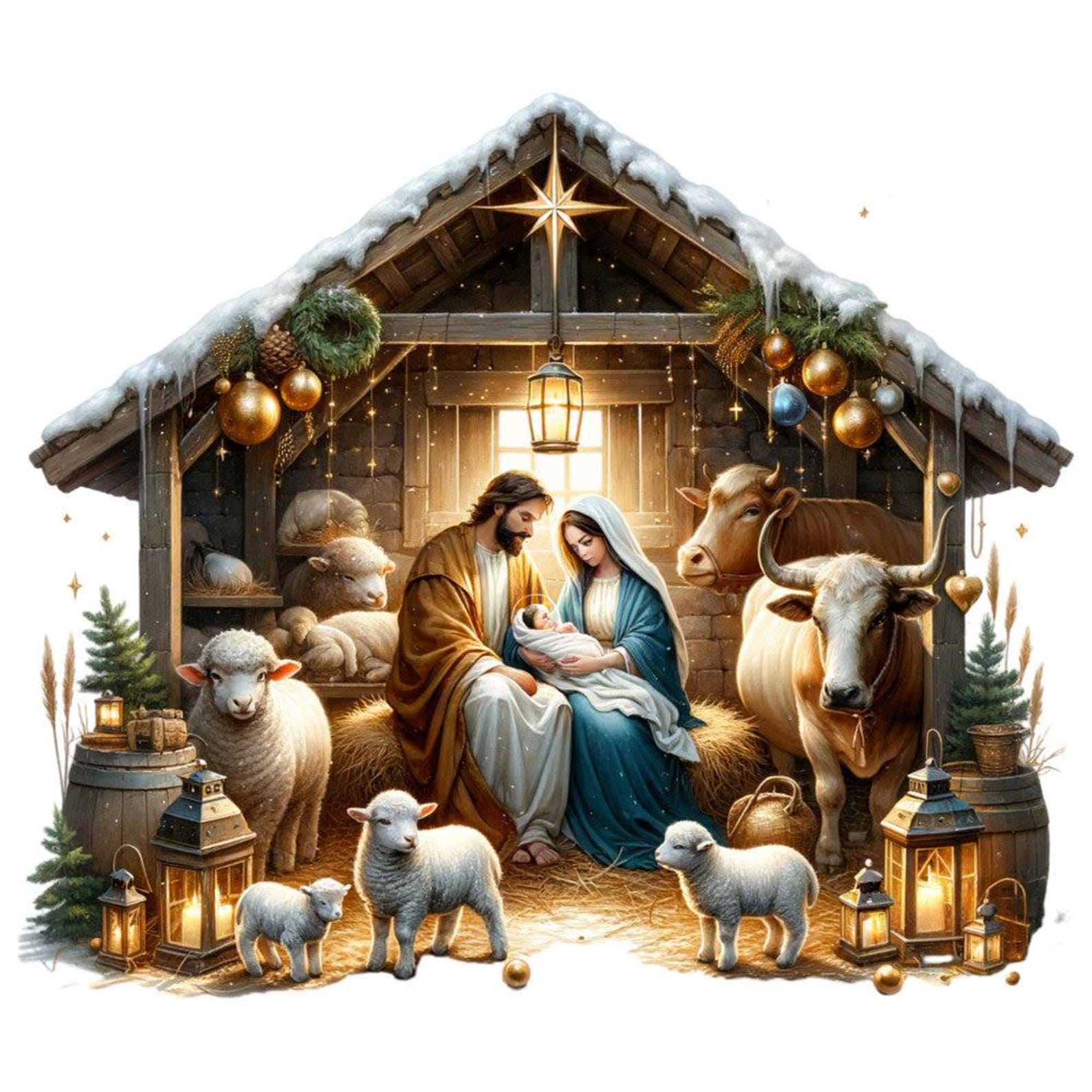Golden Nativity Fabric Panel 4 - Etsy