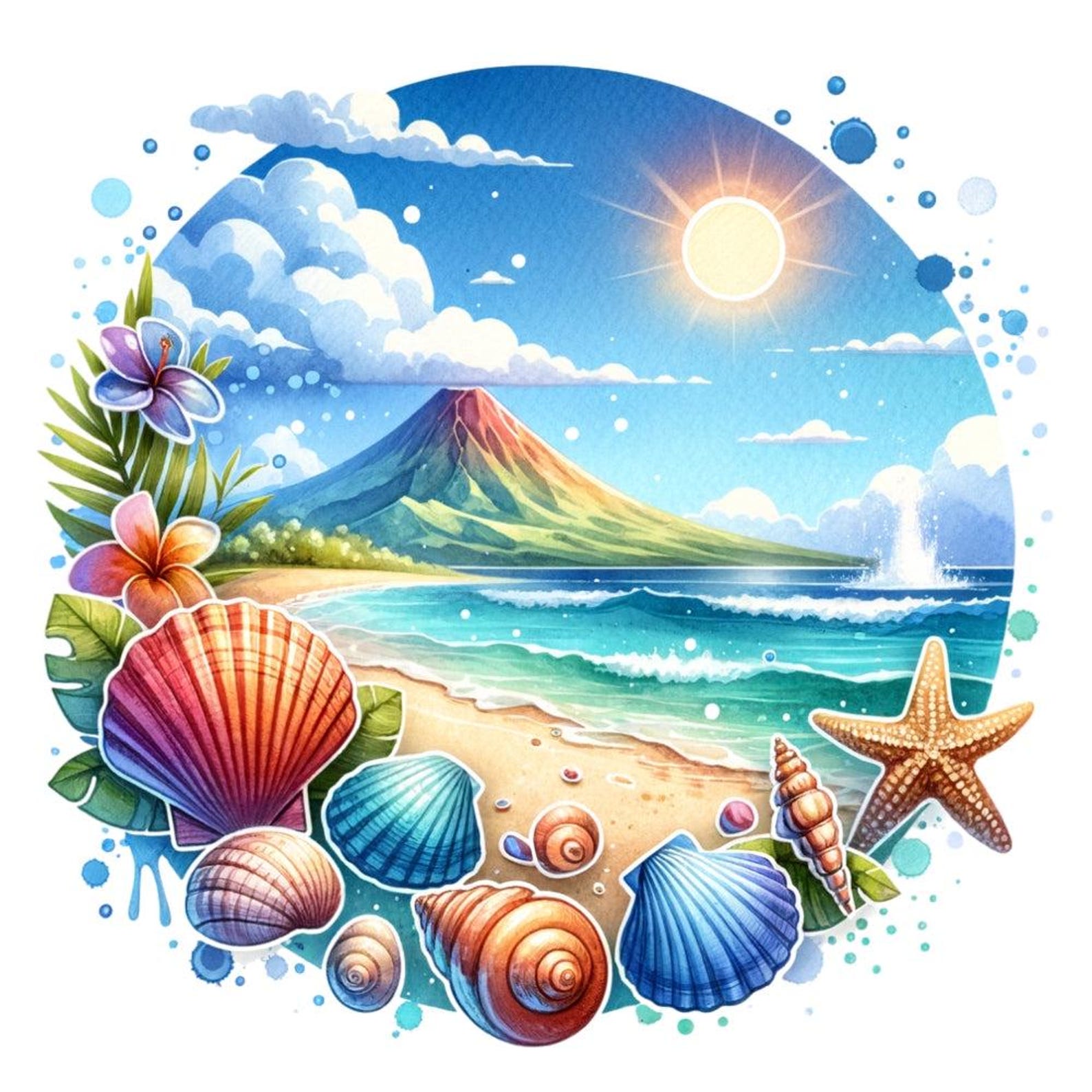 Summer at the Beach Fabric Panel 14 - Etsy