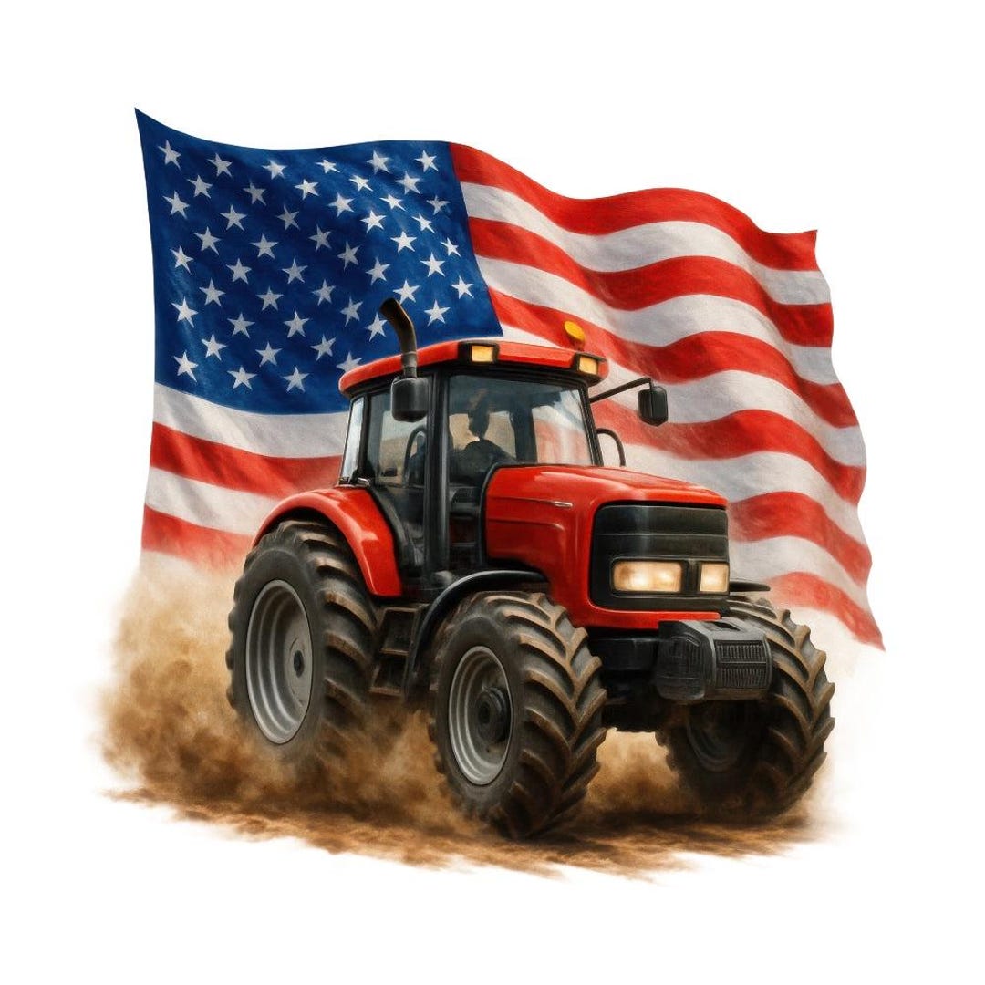 Patriotic Tractor Fabric Panel 2 - Etsy