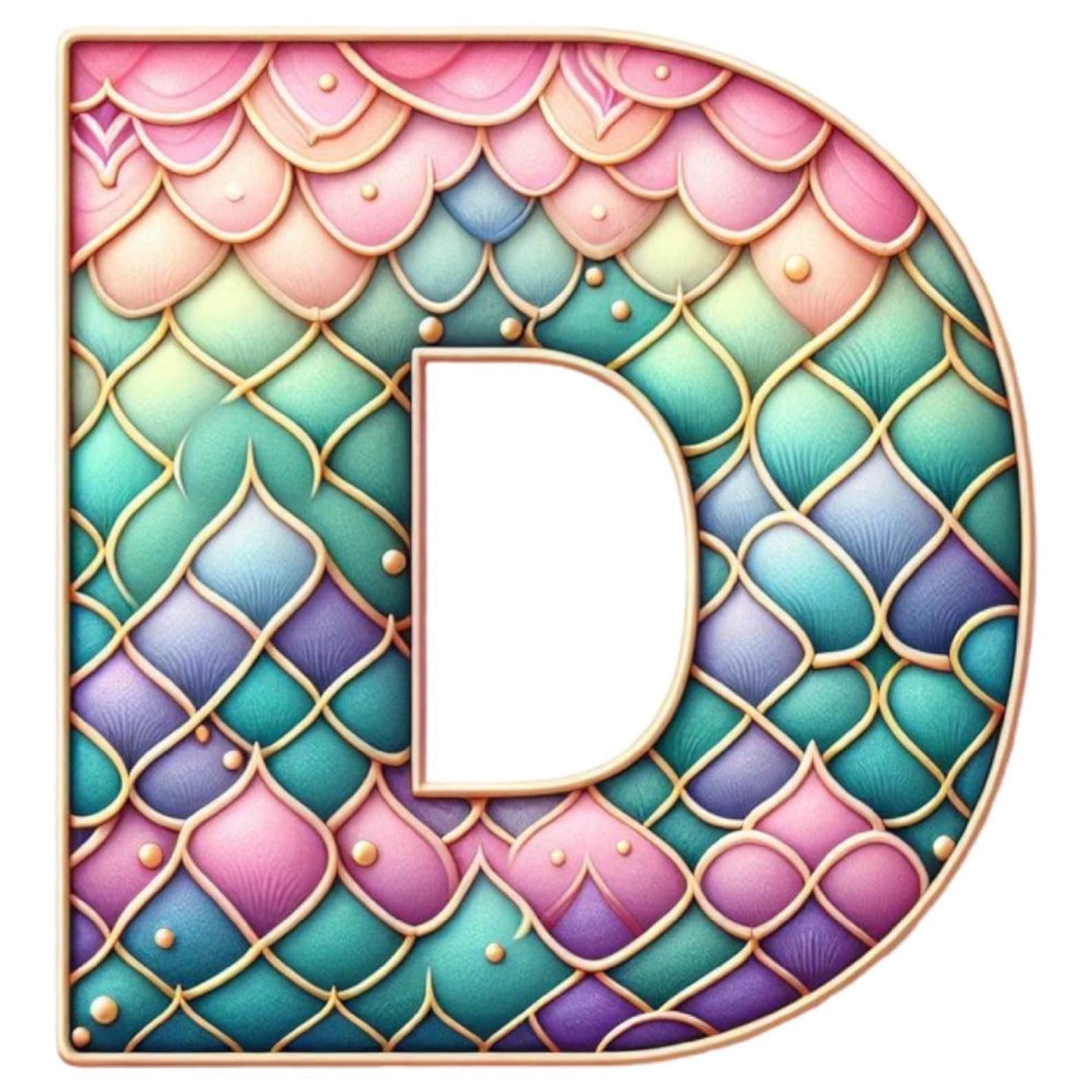 Mermaid Letter D Fabric Panel - Etsy