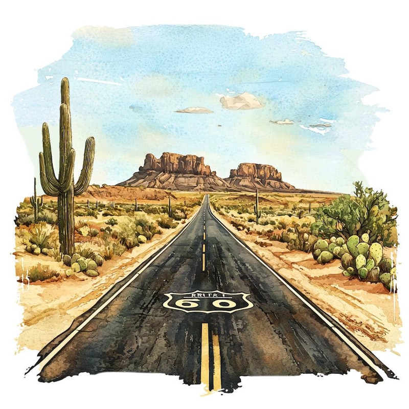 Route 66 Panel Fabric - Etsy