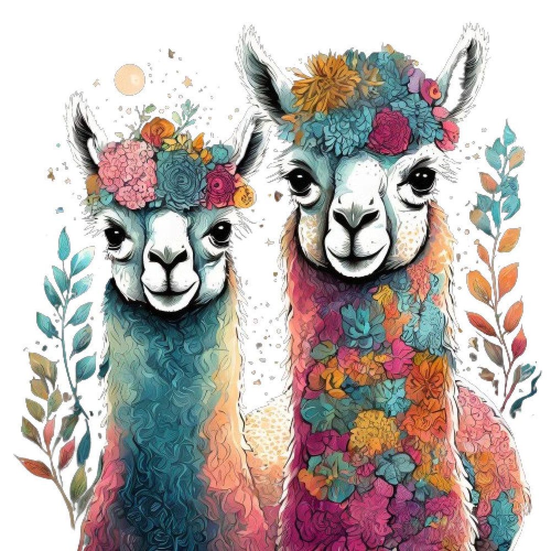 Llama Friends Fabric Panel 13 - Etsy