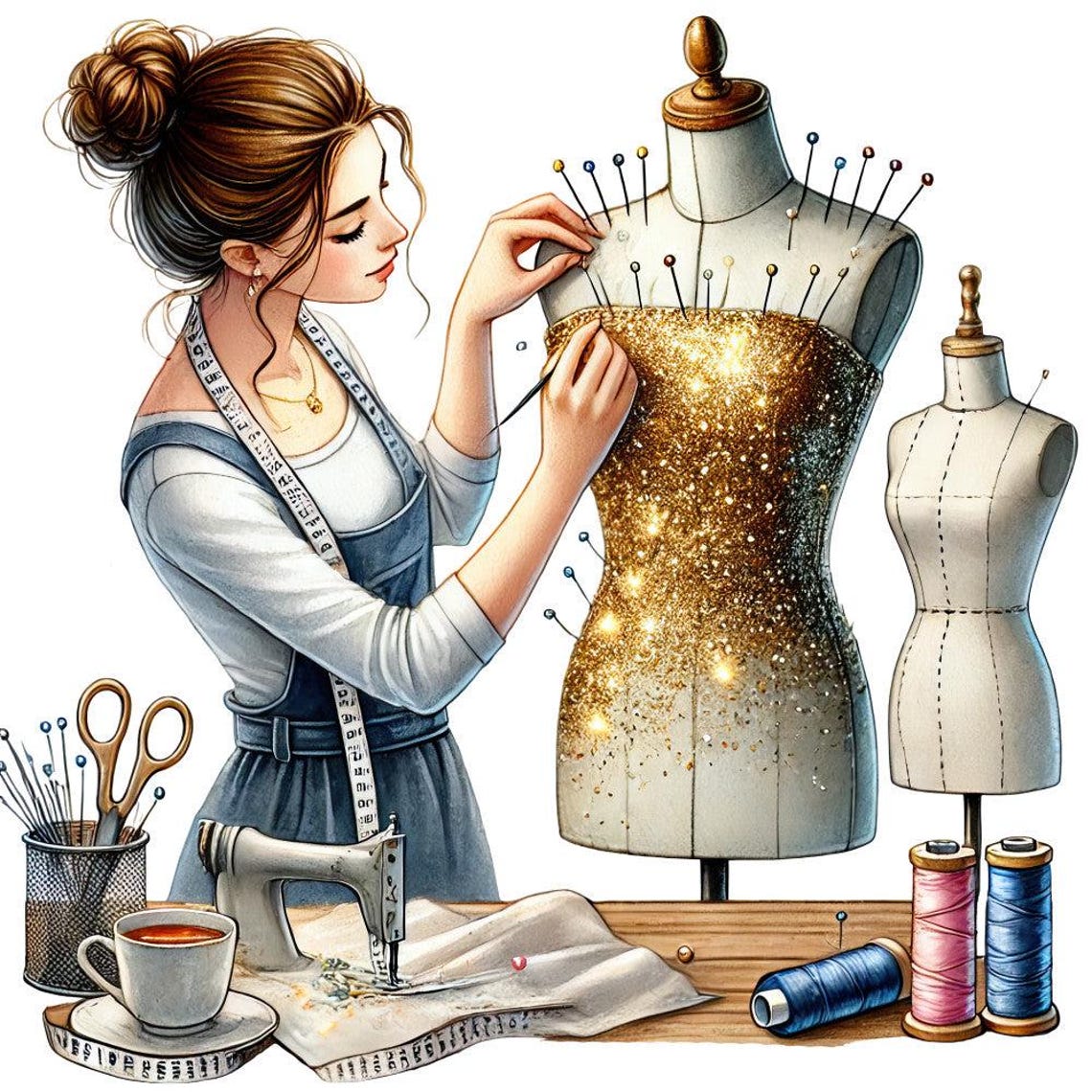 Sewing Scenes Fabric Panel 5 - Etsy