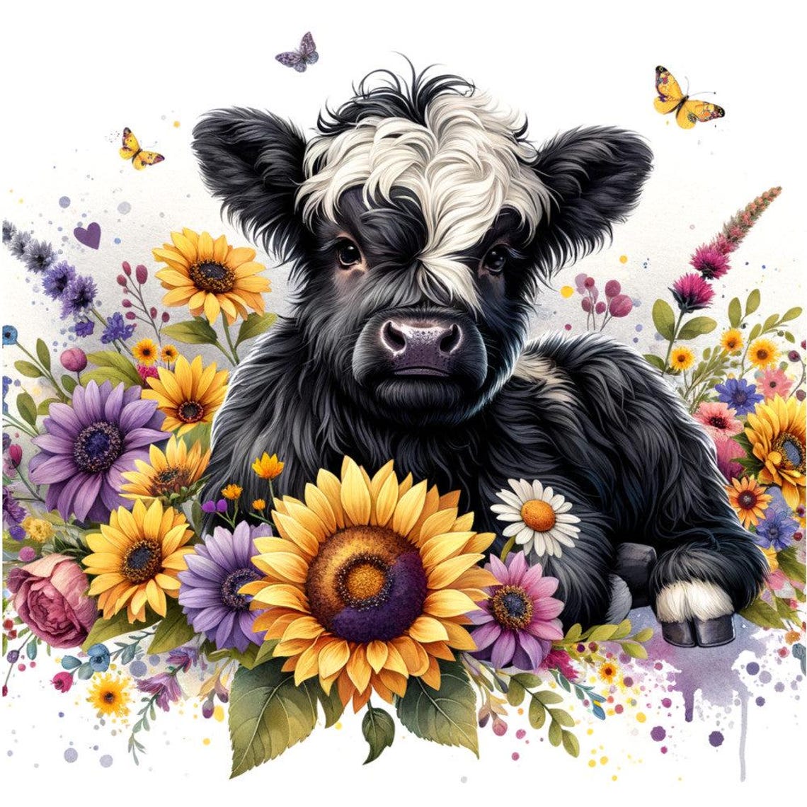 Fancy Highland Cows Fabric Panel 14 - Etsy