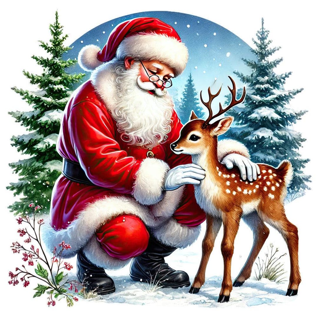 Santa Claus Scenes Fabric Panel 18 - Etsy