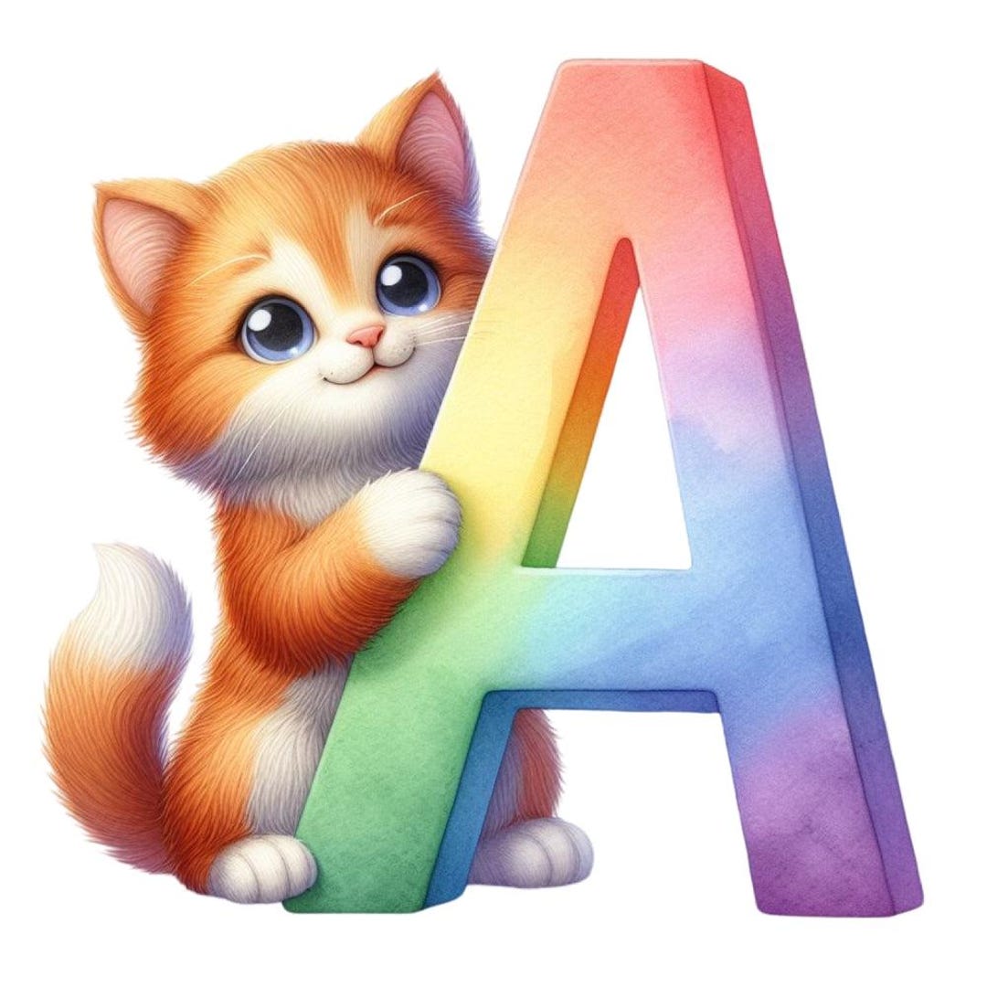 Cute Cats Letter A Fabric Panel - Etsy