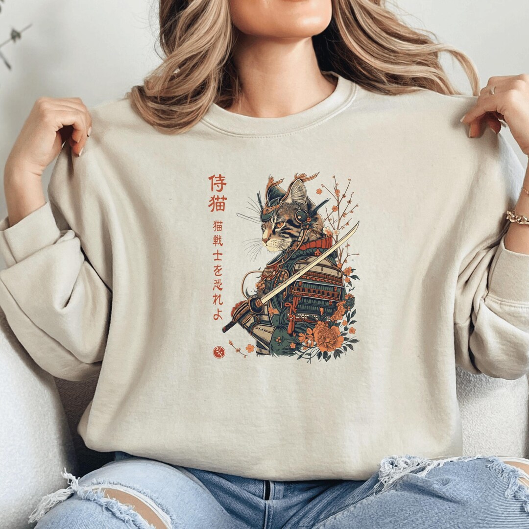 Samurai Fox Valentine Shirt, Japanese Love Warrior Sweatshirt, Kitsune ...