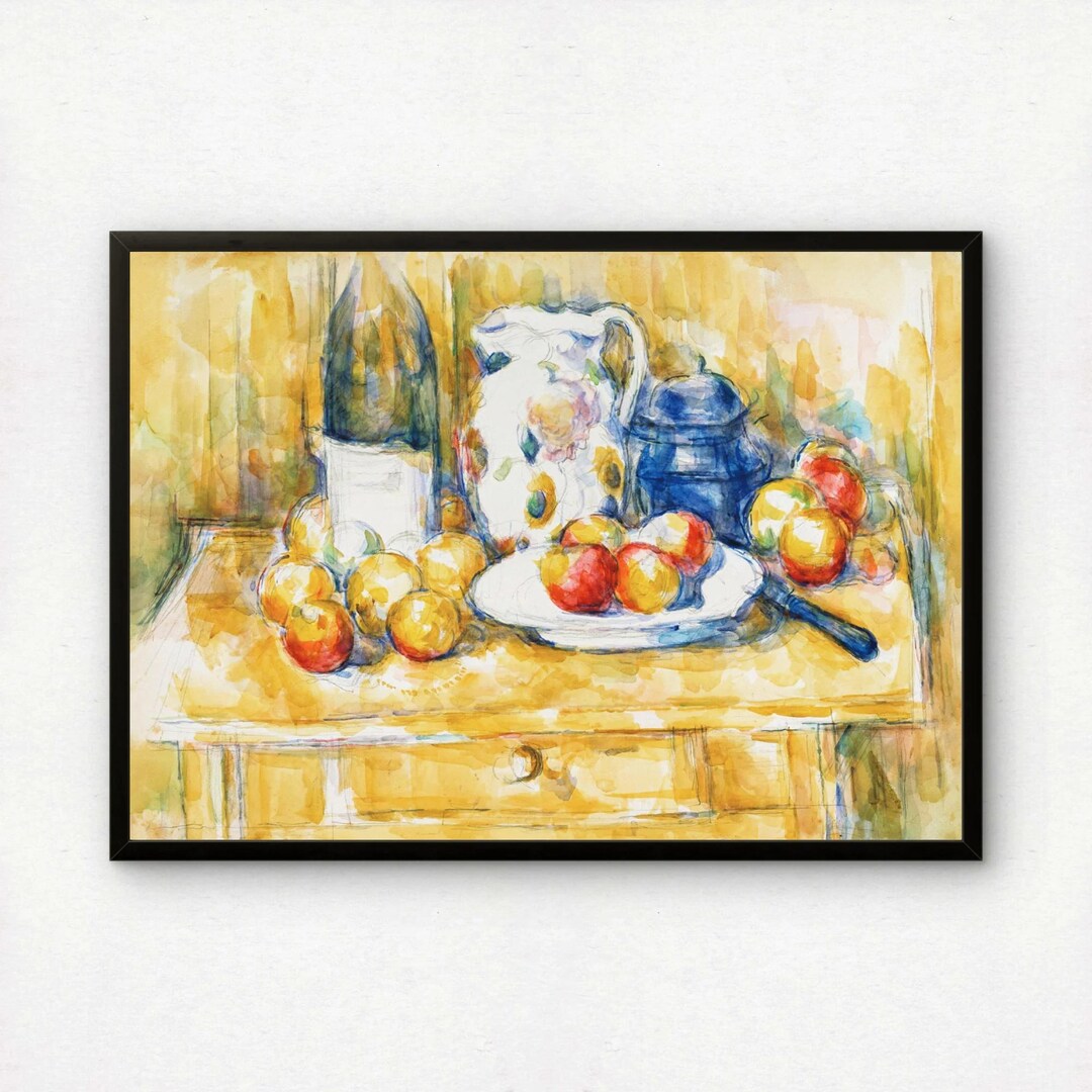 Paul Cezanne Still Life Art Print | Apples on Sideboard, Giclee ...