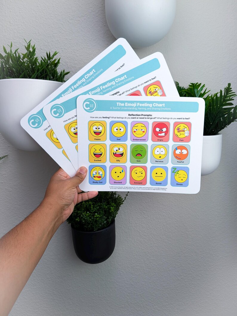 Soft Touch Laminated Emoji Feeling Chart - Feeling Wheel Alternative ...
