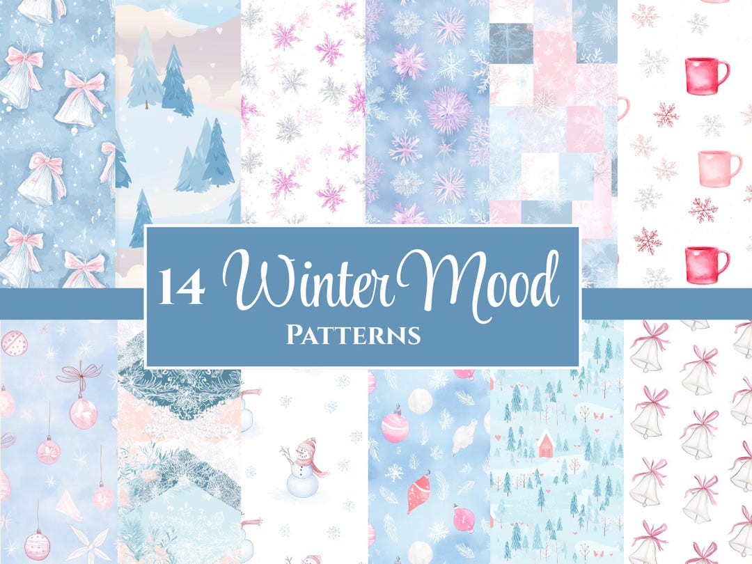 Winter Mood JPG Seamless Paper: Cozy Winter Theme Patterns (digital ...