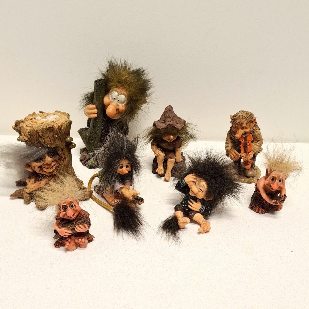 Vintage Norwegian Troll Figures. Handcrafted Nyform Style Trolls. - Etsy